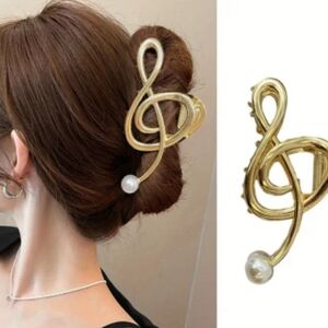 Accessories | Music Note Decor Metal Hair Clip Gold | Poshmark